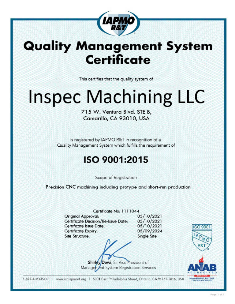 ISO certified CNC Machining of prototype and production parts
